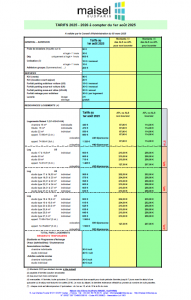 Les Tarifs – La Maisel