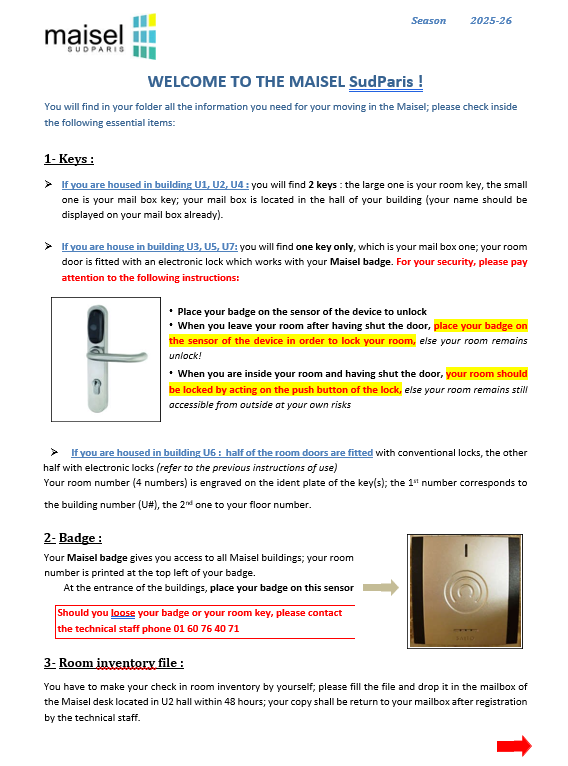 Before you come – La Maisel